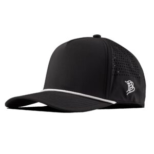 branded bills bare curved 5 panel rope hat, black, fits 7-7 7/8, flexfit sweatband, adjustable snpaback, fitted style | lightweight, comfort stretch, & quick dry baseball cap