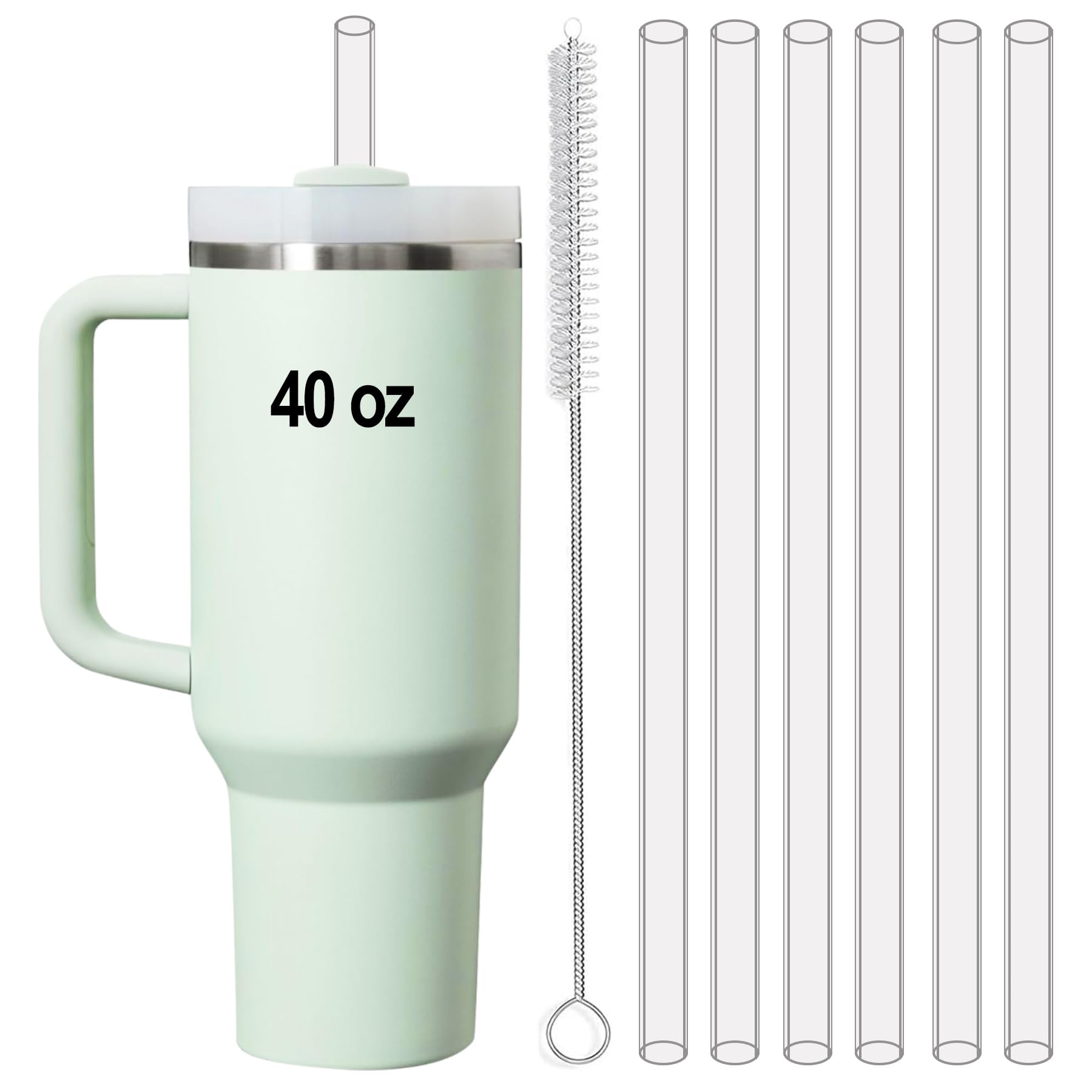 Straws for Stanley Cup, Straw for Stanley Cup 40 OZ, Replacement Straw for Stanley 40oz Tumbler, Tritan Straws with Straw Cleaner, 6Pack