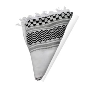 Generic Traditional authentic middle eastern Keffiyeh Scarf - Classic Black & White Headwrap