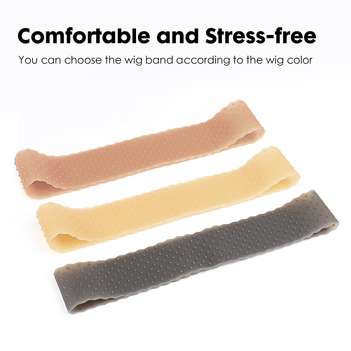 Yuest Silicone Wig Grip Band for Women - 2 Pcs Wig Caps, Secure Hold for Lace Front, Fits 20-24 inch Head Circumference, Ideal for Hair Styling, Hair Accessory for Women (Brown)