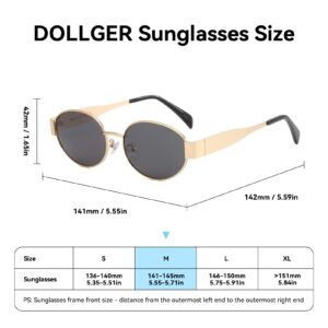 Dollger Polarized Oval Sunglasses for Women Trendy Small Metal Frame Sunglasses Retro Classic Designer Shades