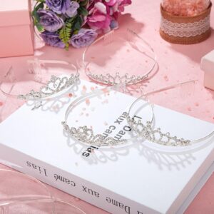 Yuefunny 24 Pcs Crystal Tiara Headbands for Women Princess Headband Silver Crown with Combs Crown Headband for Pageant Bridal Prom Party Gifts(Elegant,Silver)