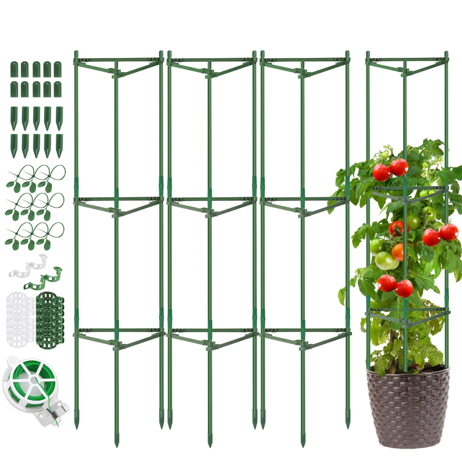 Tomato Cages for Garden,3 Pack Tomato Cages Trellis, Tomato Cages Heavy Duty Tomato Stake Support, Plant Cage Garden Cage for Pots Vegetables Plants 48 inches