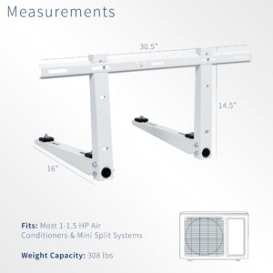 VIVO Adjustable Mini Split Air Conditioner Wall Mount, Designed for 1-1.5 HP Air Conditioners, Sturdy Steel Fits 9000 to 36000 BTU Systems, White, Mount-MSAC1