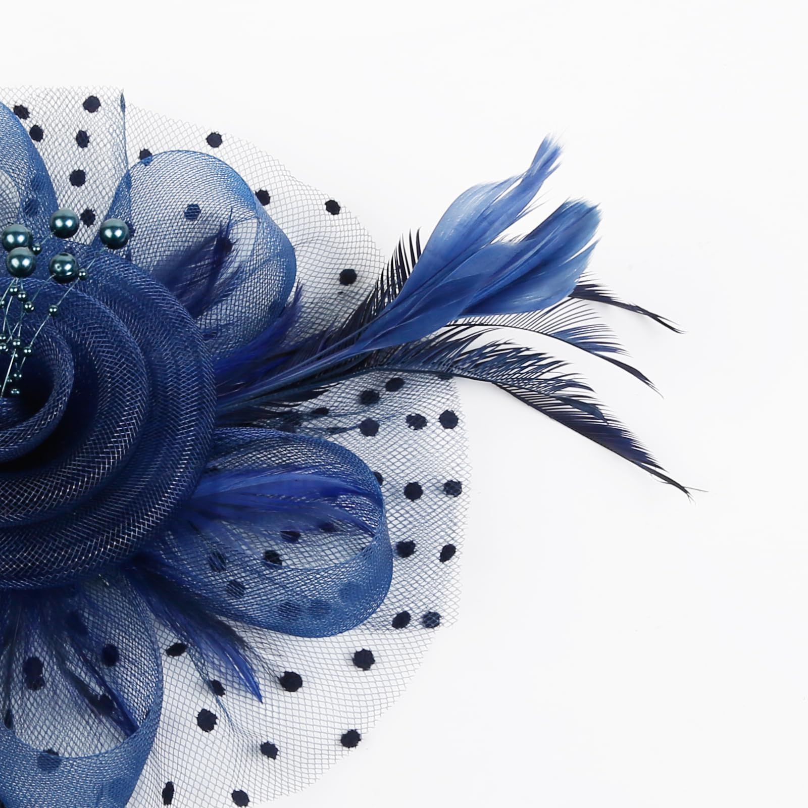 Fascinators Hats for Women Tea Party Headband Kentucky Derby Hats Fascinator Headpiece Navy Blue