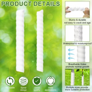 4 Pcs Tree Trunk Protector-2 Size Plastic Spiral Tree Guard Tree Trunk Protector Wrap Tree Bark Protector Tube Tree Wraps to Protect Bark Tree Saplings from Deer Cats Rodents Rabbit Mowers (White)