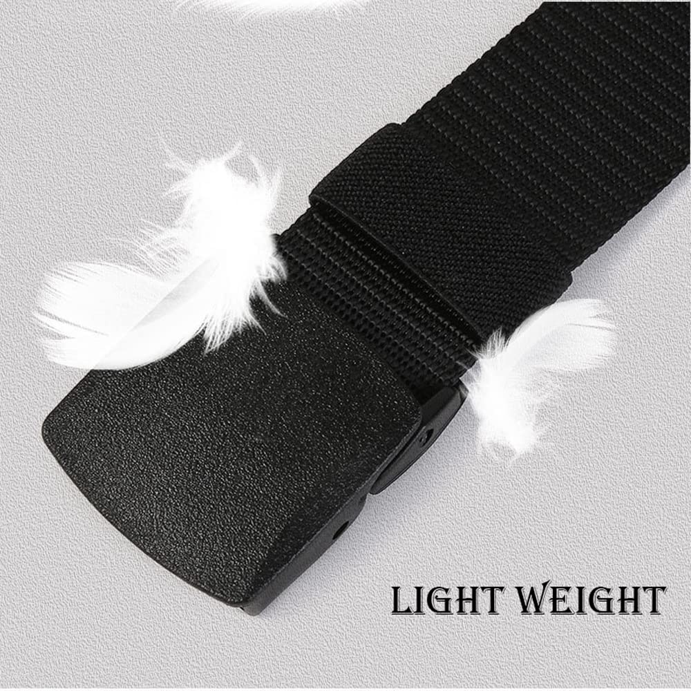 Sapraisee Tactical Belts Mens Nylon Belt Military Belt for men Web Canvas Belt Extended Size Women's Non Metal Plastic Buckle