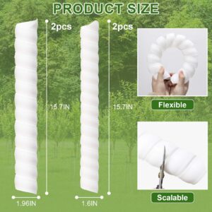 4 Pcs Tree Trunk Protector-2 Size Plastic Spiral Tree Guard Tree Trunk Protector Wrap Tree Bark Protector Tube Tree Wraps to Protect Bark Tree Saplings from Deer Cats Rodents Rabbit Mowers (White)