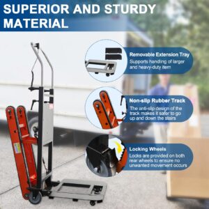 CAMINI Electric Stair Climbing Hand Trucks Dolly Cart for Moving, 441lb Capacity Heavy Duty, 400W Powerful Motor Battery Powered Stair Climber Truck for Furniture Family Logistics Warehouse