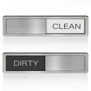 dishwasher magnet clean dirty sign - stainless steel dishwasher magnetic sign - clean & dirty dishwasher slider easy to indicator - kitchen gadgets