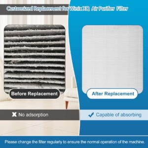 Filter X 1712-0089-01, HEPA Filter Replacement for Winix XQ, XQ Tower Air Purifier, H13 HEPA Filter Set for Winix XQ 1712-0089-01, 2 High-Efficiency True HEPA Filters & 2 Activated Carbon Filters