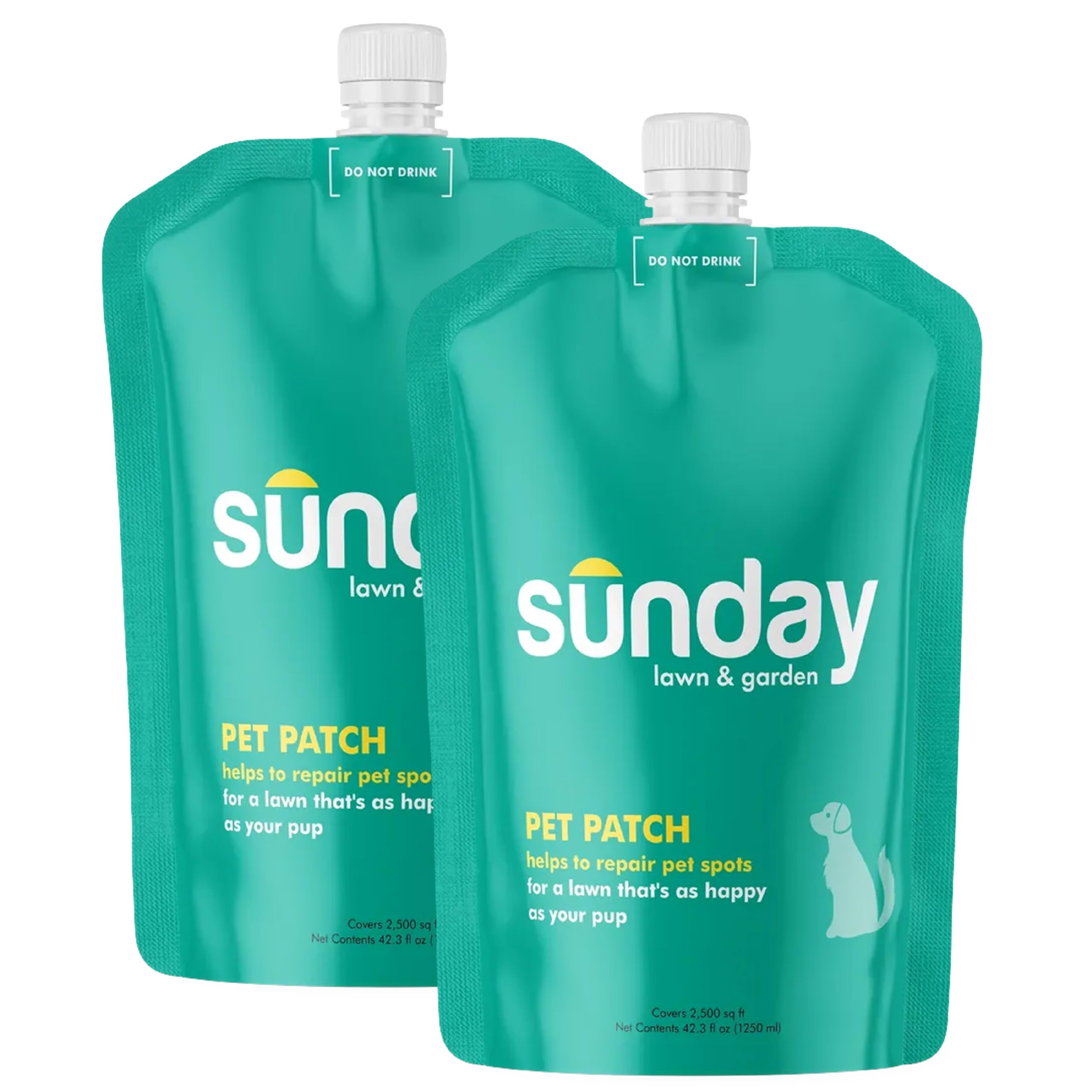 Sunday Pet Patch - Lawn Spots Repair - Repair & Prevent Grass Pet Spots - Easy Hose-On Formula - Covers Up to 2,500 sq ft - 2 Pack - 42 Fl Oz