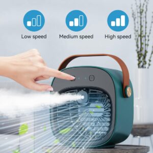 2024 Air Conditioner Portable- Rechargeable Personal Air Cooler with 3 Speeds, Mini Air Conditioner Fan, Quiet Desk Cooling Fan for Home, Bedroom, Travel, Office, Outdoor, Indoor