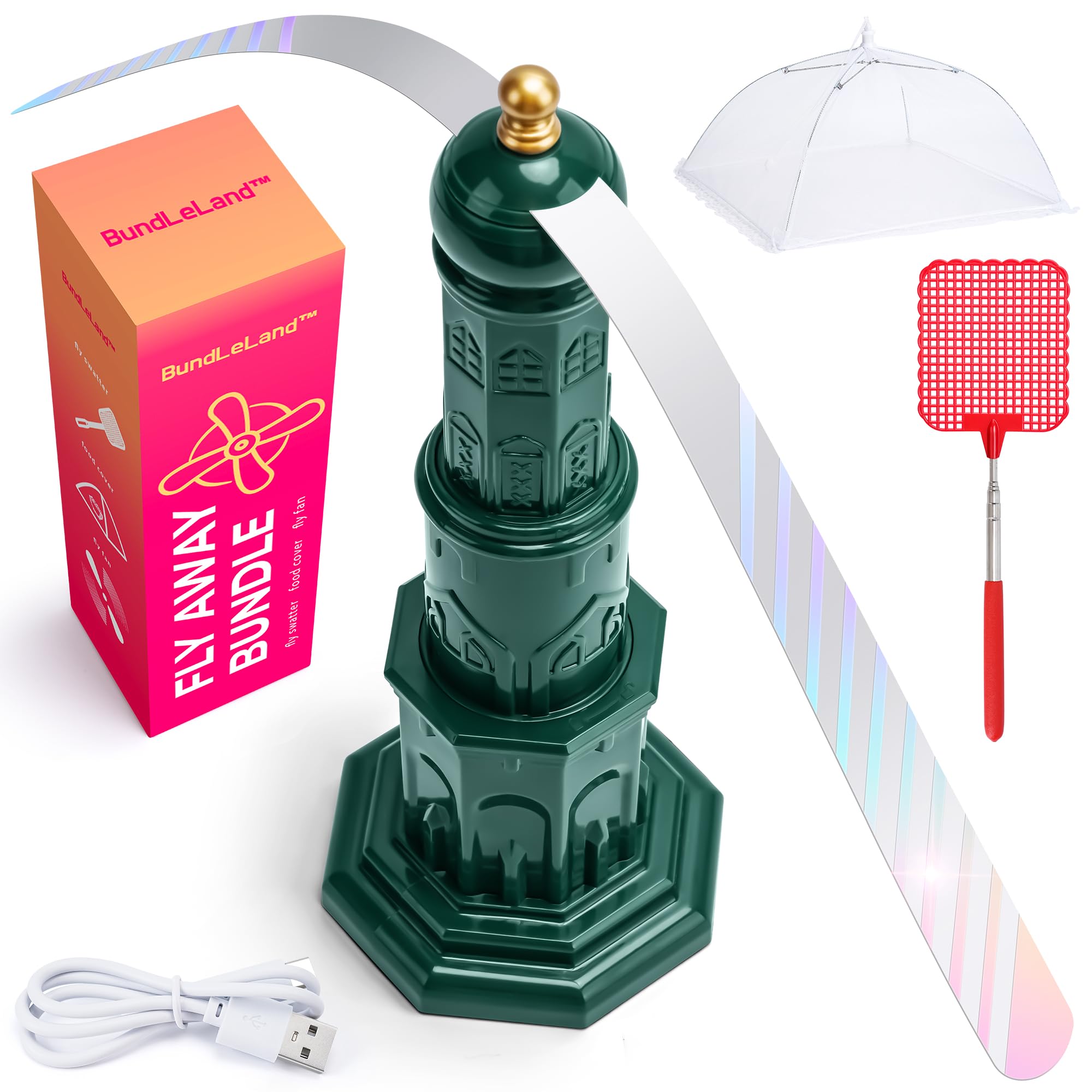 Fly Fans for Tables Rechargeable, Food Fans to Keep Flies Away from Patio, Outdoor Fly Fan, Table Fly Spinner Table Top, Summer Essentials Outdoor, Fly Windmill for Table Top,Picnic Supplies