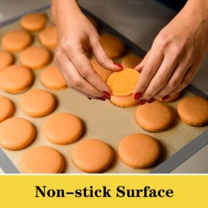 Silicone Baking Mat, 2pcs 16.5"×12" Silicone Reusable Baking Mat, Non-Stick, Food Safe Oven Baking Mats for Baking, Making Cookies, Bread