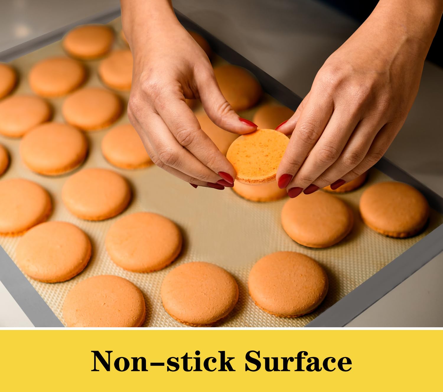 Silicone Baking Mat, 2pcs 16.5"×12" Silicone Reusable Baking Mat, Non-Stick, Food Safe Oven Baking Mats for Baking, Making Cookies, Bread