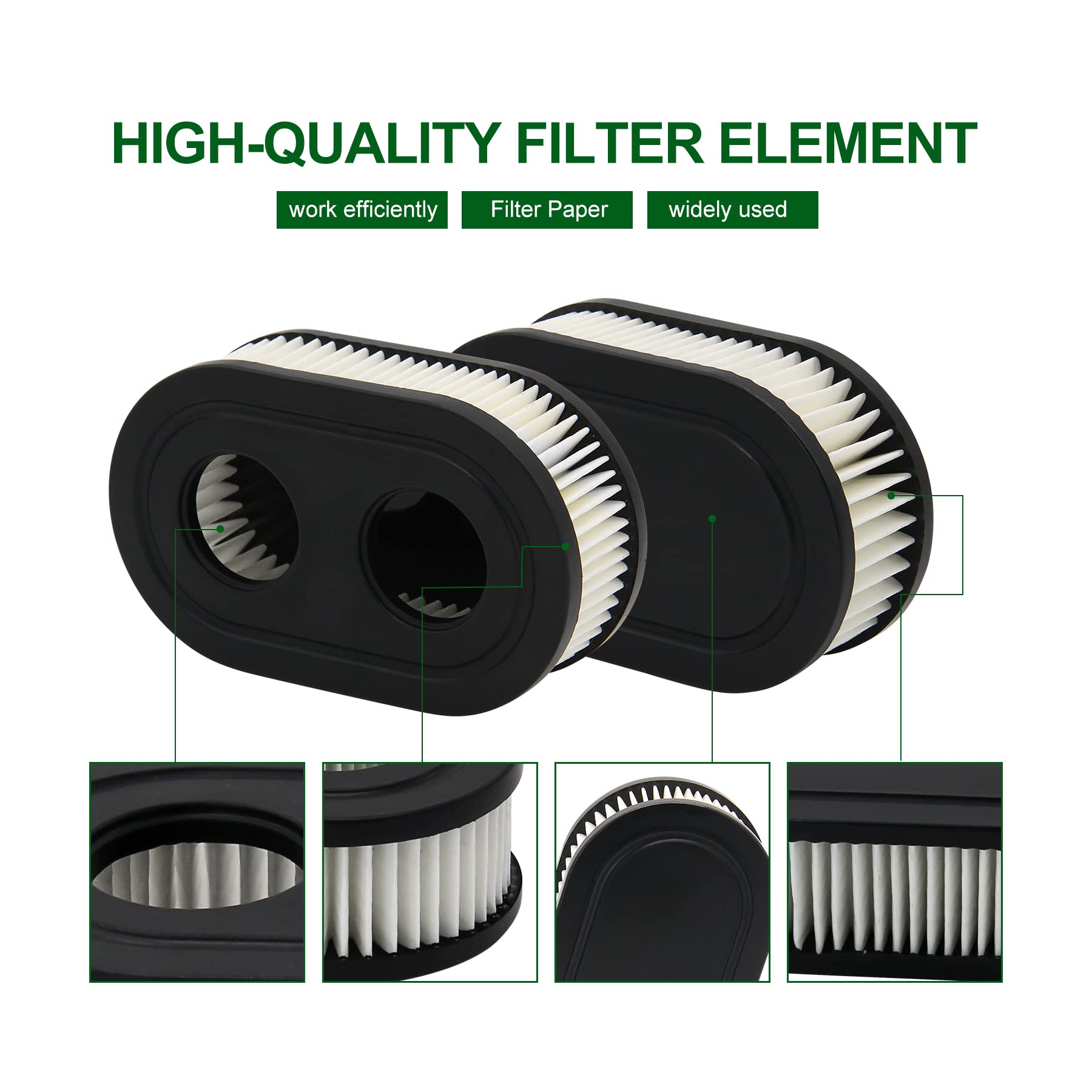 Brlyeeanze 593260 798452 334404 798339 595191 Lawn Mower Air Filter Fits for 4247 5432 5432K 09P702 09P00 550E 500EX 625 575EX 625EX 675EXI 725EXI 09P702 Series Engines (2Pcs)