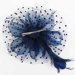 Fascinators Hats for Women Tea Party Headband Kentucky Derby Hats Fascinator Headpiece Navy Blue