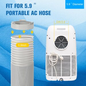 Portable Air Conditioner Hose Kit AC Hose with Adapter 5.9" Dia 78.7" Length Universal Flexible Exhaust Hose and AC Unit Tube Connector for Portable Air Conditioner Vent