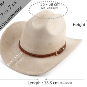 Pro Celia Cowboy Hat for Women and Men Wide Brim Western Cowgirl Hat (US, Alpha, One Size, Beige)