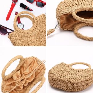 3 Pcs Women Straw Bag Rattan Wide Brim Sun Hat Woven Earrings for Summer Beach