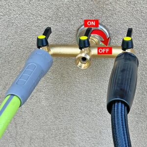 HQMPC Hose Splitter Garden Hose 3 Way Valve Hose Splitter Brass Hose Splitter With Solid Long Handle Brass Valve Water Waer Hose Spigot Splitter 3 Way Valve 3/4" GHT Thread