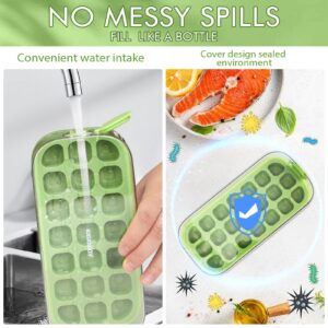 Ice Cube Tray, Easy Release Ice Mold - Silicone 21 pcs Ice Cube Trays for freezer - Ice Box for Cocktail, Tea, Coffee