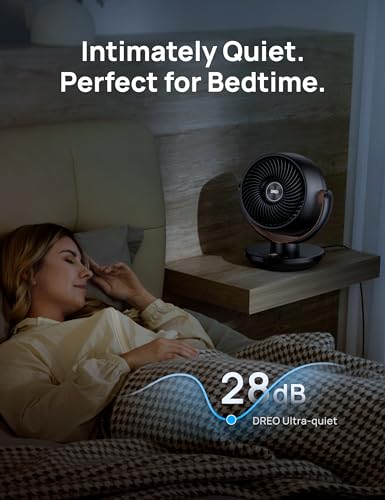 Dreo Fan for Bedroom, Desk Air Circulator Fan with Remote, 11 Inch Table Fans for Whole Room, 60ft Powerful Airflow, 120° Vertical Manual +90° Oscillating Fan, 4 Speeds, 8H Timer, Quiet Fan, Home