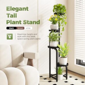 Bamworld Tall Plant Stand Indoor Outdoor, Corner Metal Flower Pot Stands for Multiple Plants, 4 Tier Heavy Duty Plant Shelf for Patio Garden Balcony Living Room Bedroom