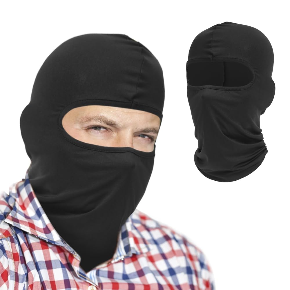 WTACTFUL 3 Pieces Balaclava Ski Mask for Men and Women, Full Face Cover Summer Breathable Full Face Mask for Motorcycle Skiing Cycling Outdoor Sports Black