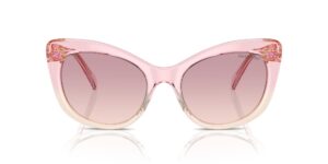 swarovski sk6020 sunglasses, transparent pink to clear/gradient violet, 55 mm