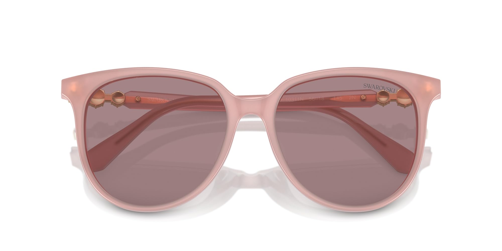 SWAROVSKI SK6023D Sunglasses, Milky Pink/Light Purple Brown, 56 mm