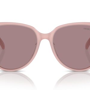 SWAROVSKI SK6023D Sunglasses, Milky Pink/Light Purple Brown, 56 mm