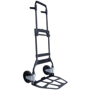 nellyke hand truck dolly foldable,375lb capacity aluminum folding hand cart,heavy duty hand truck foldable dolly with swivel handle,folding dolly trolley with tpr wheels for moving