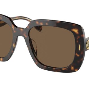 Tory Burch TY7193U 172873 56MM Dark Tortoise/Dark Brown Square Sunglasses for Women + BUNDLE With Deisgner iWear Complimentary Eyewear Kit