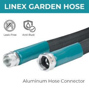 LINEX Garden Hose 50ft Flexible Water Hose, Heavy Duty, Lightweight and Kink-Free Garden Hoses with Aluminum Fittings