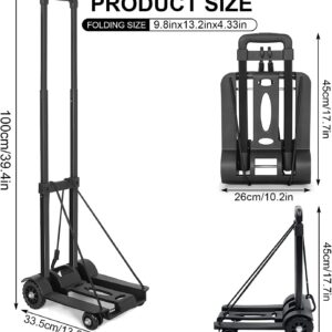 Hand Truck Dolly with 4-Wheels Folding Trolley Compact Luggage Cart for Travel, Moving and Office Use