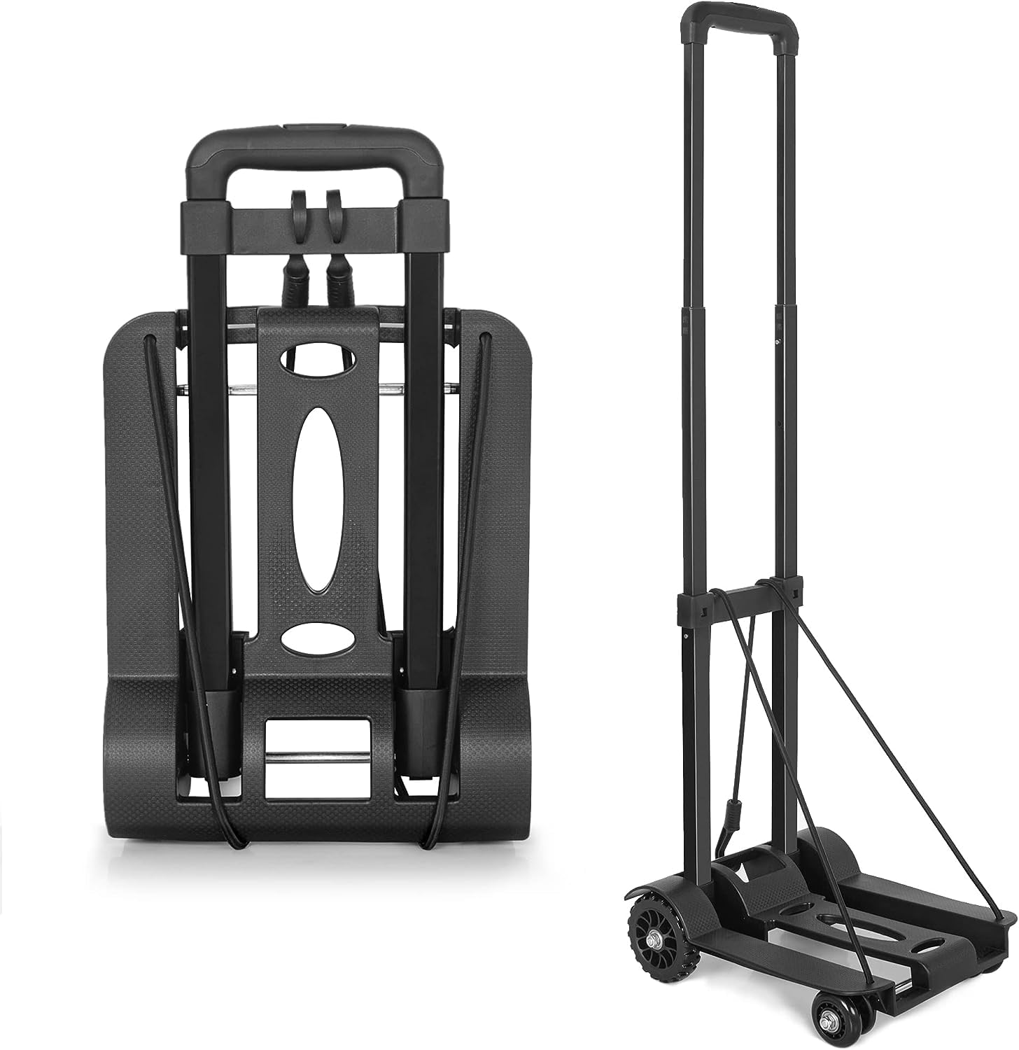 Hand Truck Dolly with 4-Wheels Folding Trolley Compact Luggage Cart for Travel, Moving and Office Use