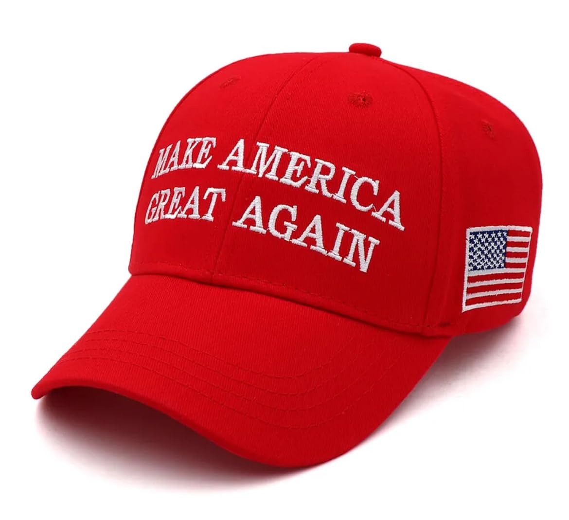 Generic MAGA 2024 hat MAGA Hat Make America Great Again President Trump Slogan with USA Flag Cap Adjustable 2024 Keep America Great Baseball Hat (Red)