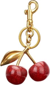 craoopii cherry bag charm, cute keychain with metal key ring and clip, cherry charm for purse,key,car remote,bags accessories for women girls