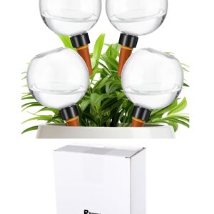 Domensi 4 Pcs Watering Globes Automatic Plastic Self Watering Planter Insert Waterer Watering Bulbs 17 oz for Indoor Plants Drip Irrigation Plant Watering Devices with Slow Release Control for Garden