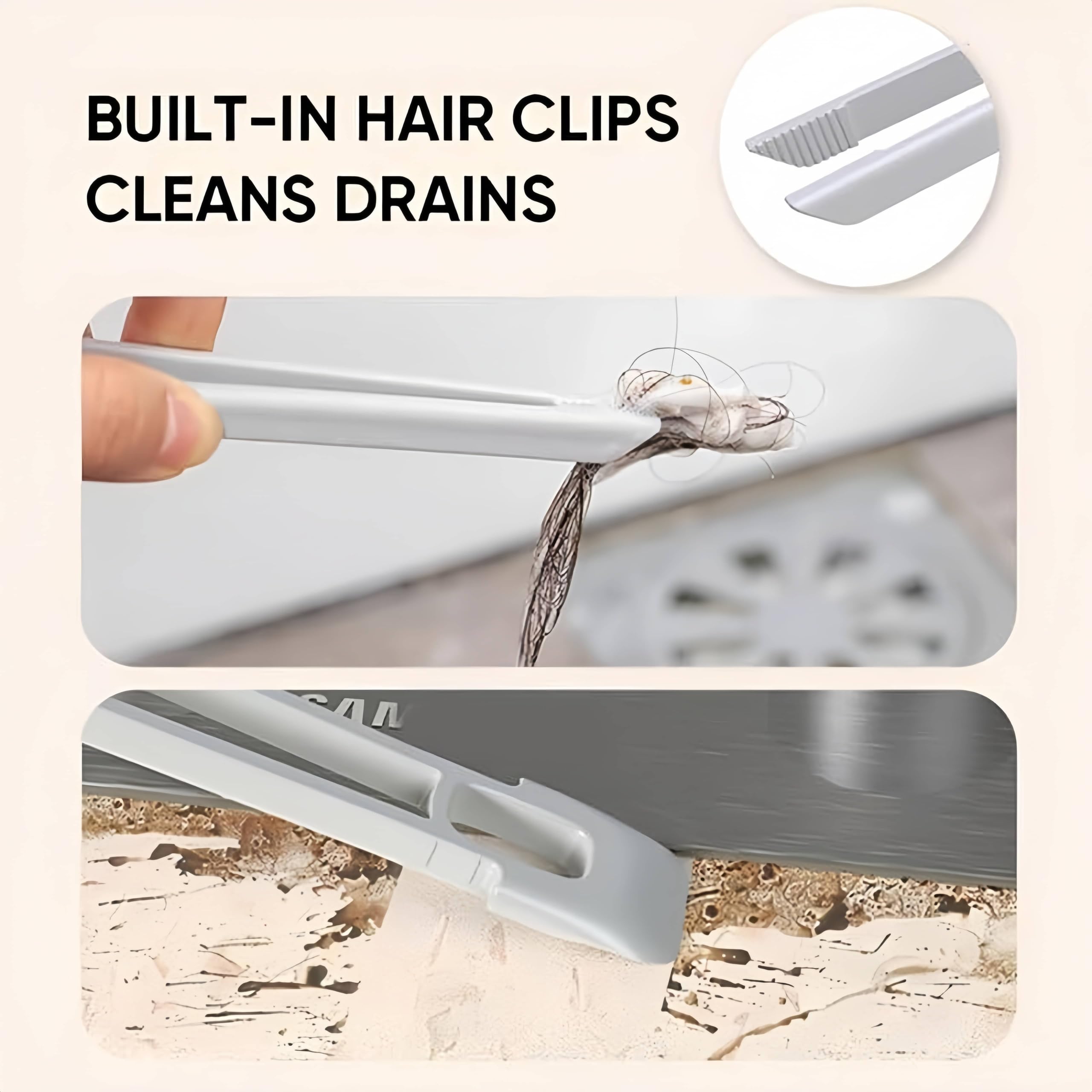 Multi-Function Rotating Crevice Cleaning Brush for Bathroom, Hard Bristle Crevice Gap Cleaning Brushes for Household Use, Kitchen Rotating Crevice Cleaning Tool