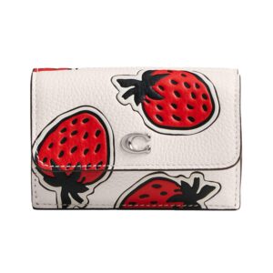 coach essential mini trifold wallet, chalk multi