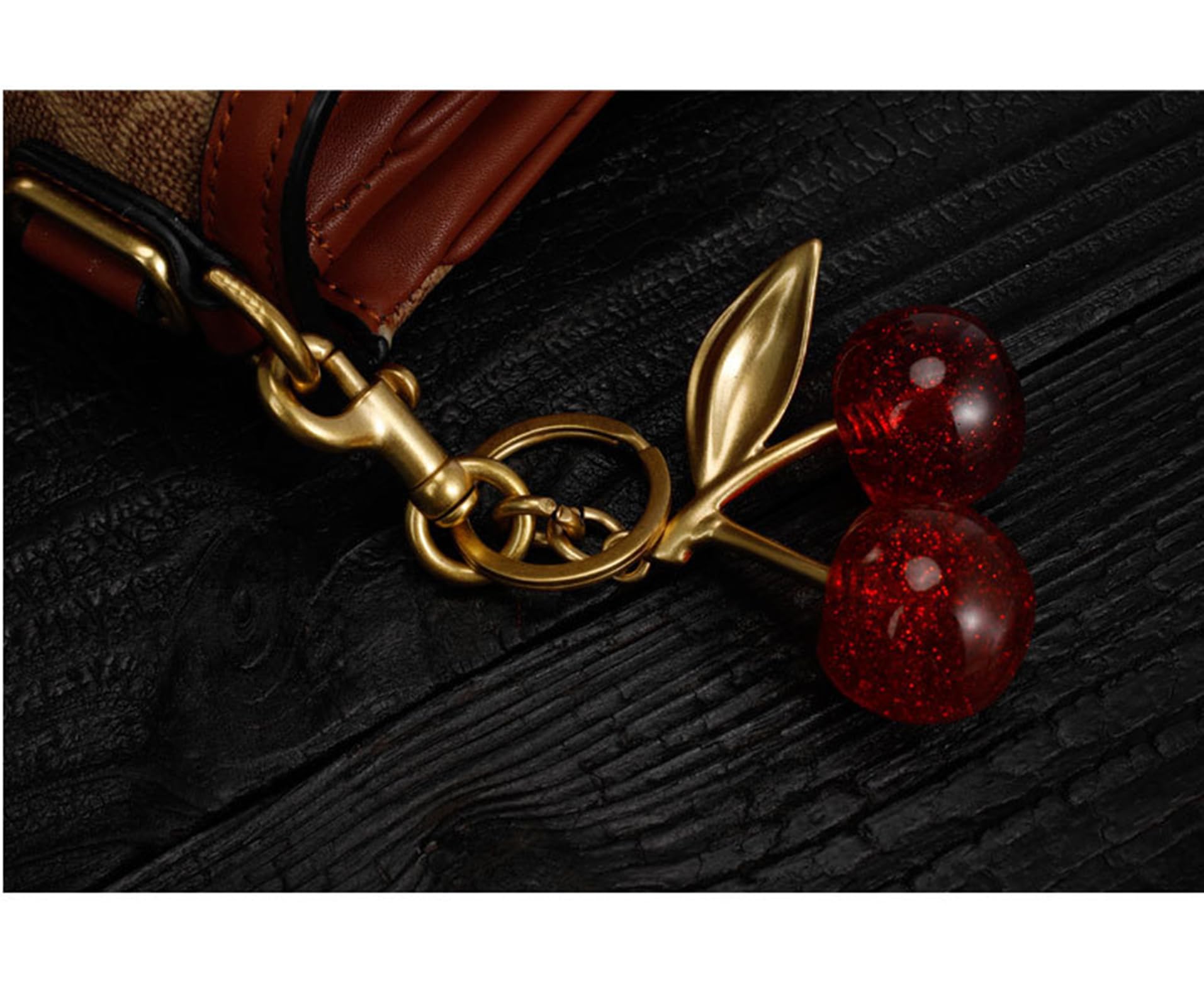 Craoopii Cherry Bag Charm, Cute Keychain with Metal Key Ring and Clip, Cherry Charm for Purse,Key,Car Remote,Bags Accessories for Women Girls