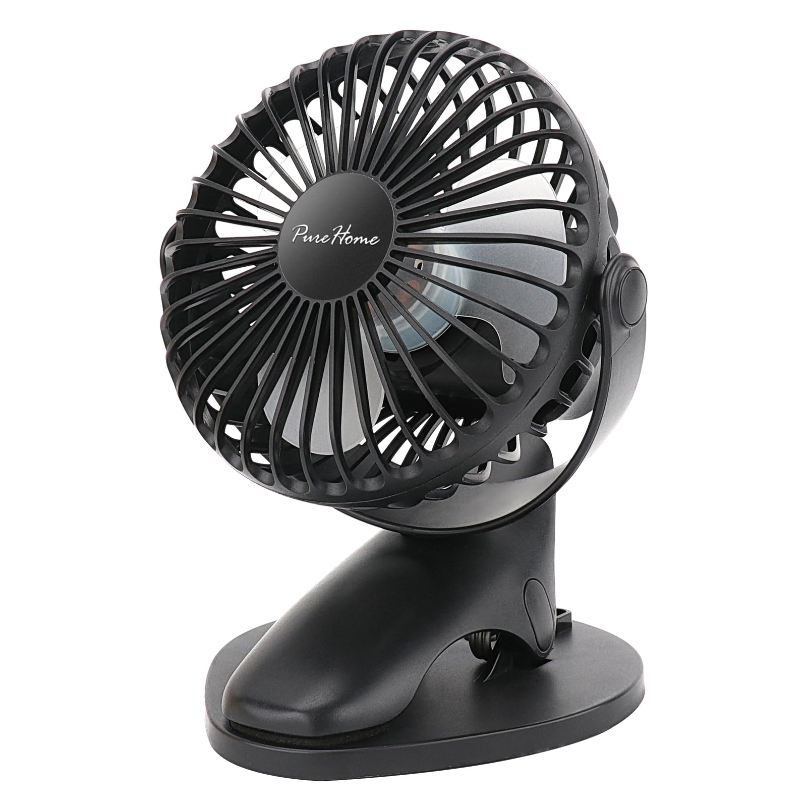 Portable Clip Fan Battery Operated,3 Speeds USB Rechargeable Mini Table Fan with Strong Airflow,360°Rotation Ultra Quiet Personal Desk Fan for Home Office Bedroom Dorm Stroller Camping(Black)