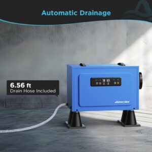 Airecoler 125 Pints Commercial Dehumidifier for Crawl Spaces & Basements with Drain Hose, Industrial Grade Water Damage Restoration for up to 6,000 sq ft, Auto Defrost, Memory Starting