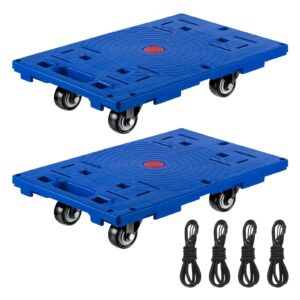 patikil furniture dolly for moving, 2 pack portable small flat moving dolly with 4 wheels furniture movers dolly for heavy furniture, 440 lbs capacity, blue