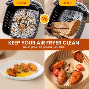 Air Fryer Liners, 150Pcs Non-Stick Waterproof Liners Disposable Air Fryer Liner Heat-Resistant Food Grade Parchment for Roasting Cooking Microwave (6.3 Inch)