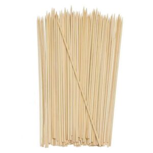 100 pack 12 inch bamboo skewers for bbq, appetiser, fruit, cocktail, kabob, chocolate fountain, grilling, barbecue, kitchen, crafting & party, natural wooden stick — Φ=4mm, eco-friendly wood sticks