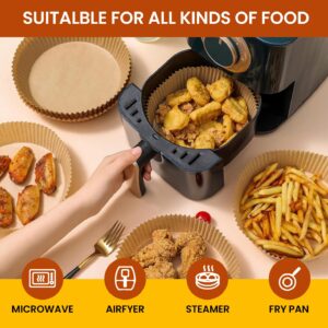 Air Fryer Liners, 150Pcs Non-Stick Waterproof Liners Disposable Air Fryer Liner Heat-Resistant Food Grade Parchment for Roasting Cooking Microwave (6.3 Inch)